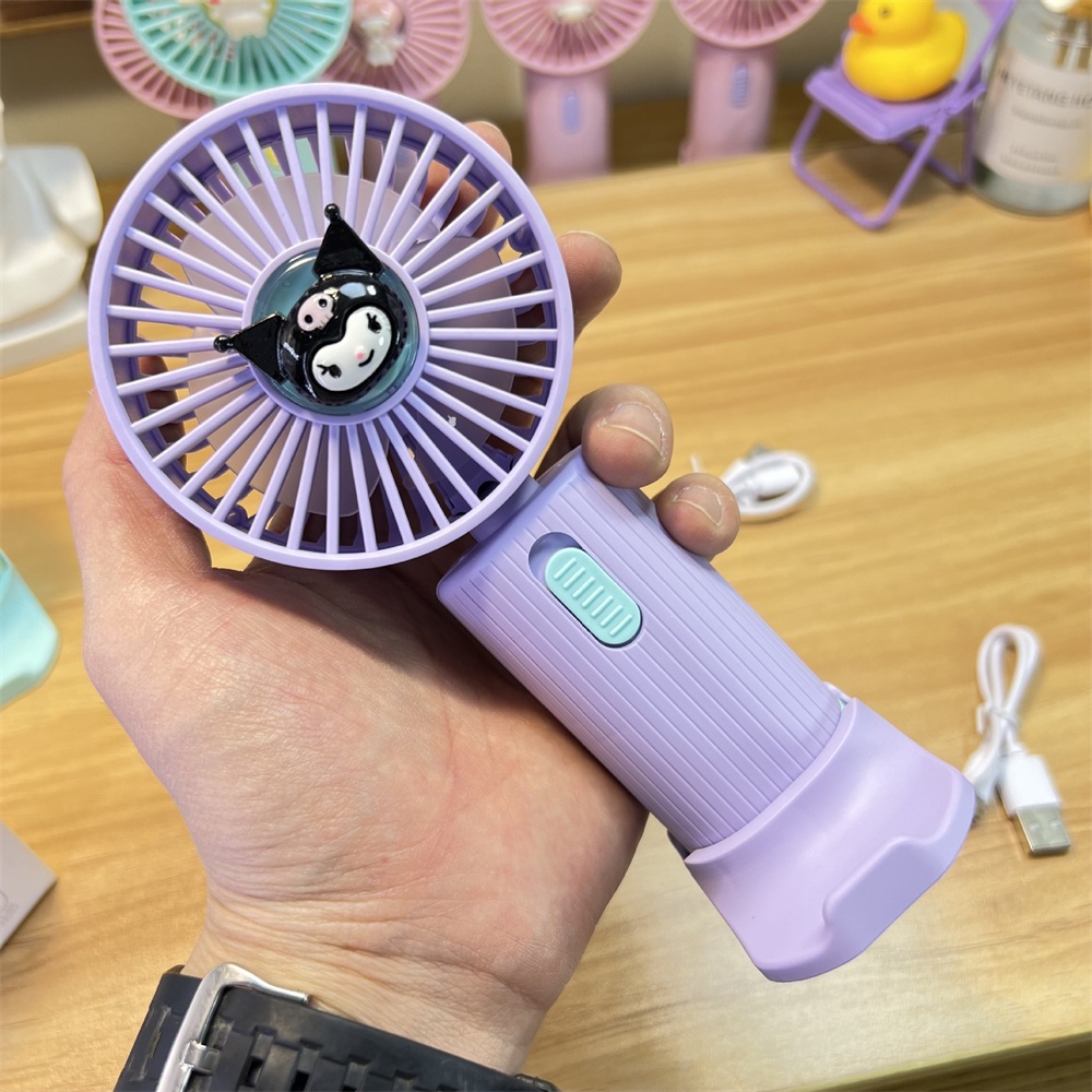 [LBE] Cute Sanrio Anime My Melody Kuromi Cinnamoroll Electric Fan Cute ...