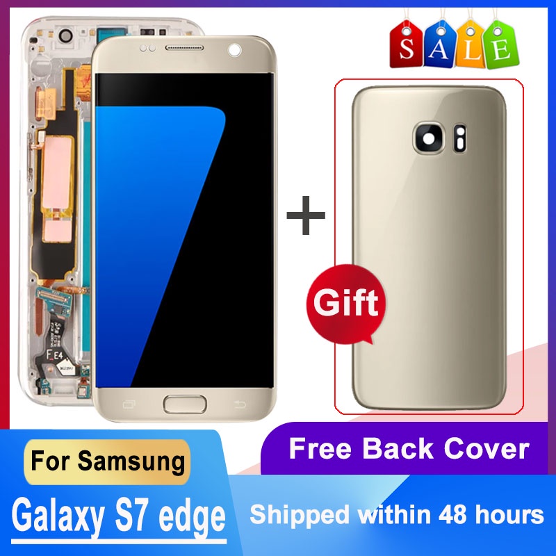 อะไหล่หน้าจอสัมผัสดิจิทัล LCD 5.5 นิ้ว สําหรับ Samsung Galaxy S7 edge ...