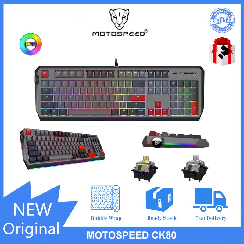 Motospeed CK80 คีย์บอร์ดเมคคานิคอล มีสาย RGB | Shopee Thailand