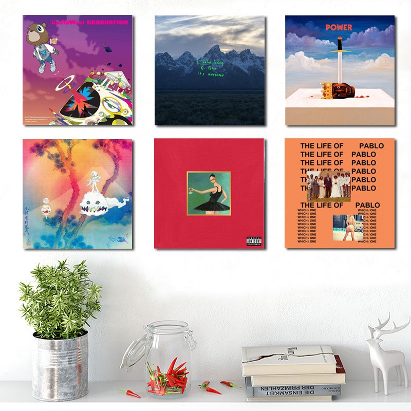 Kanye อัลบั้มเพลง Ye Graduation 808s ปกโปสเตอร์ rapper hip -hop และ rap ...