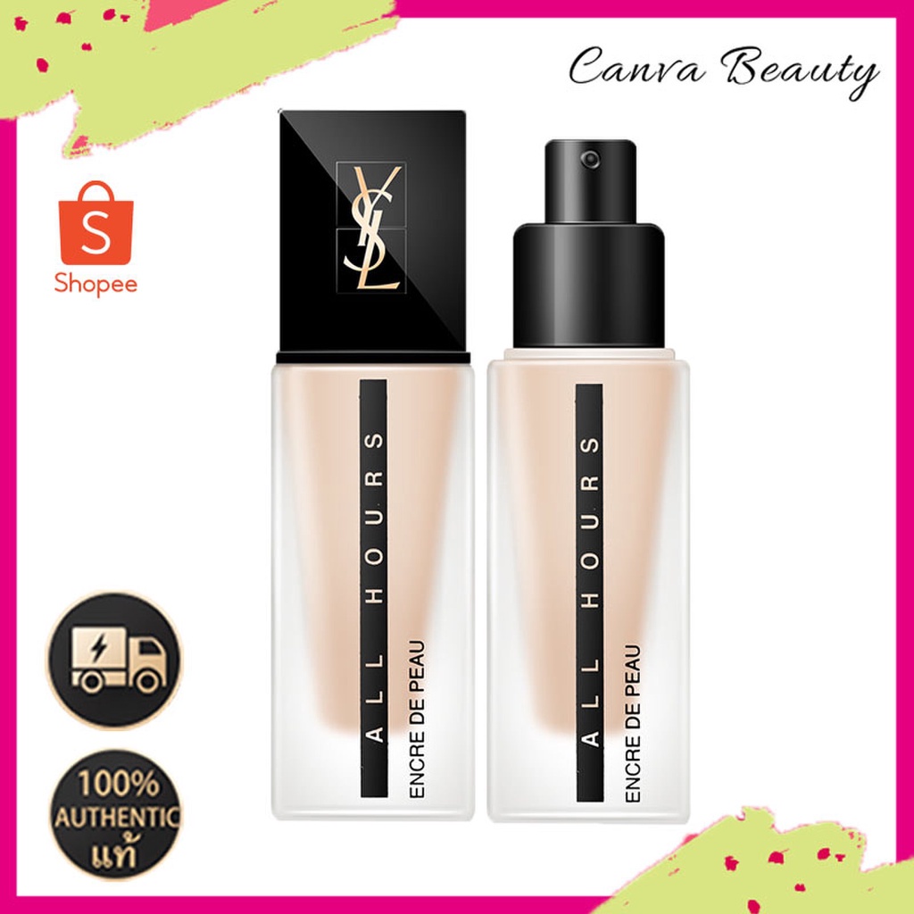 Ysl All hours Foundation 24h😎 Long wear Flasless Matte Full Coverage Spf 20/Pa+++ 25ml รองพื้น ...