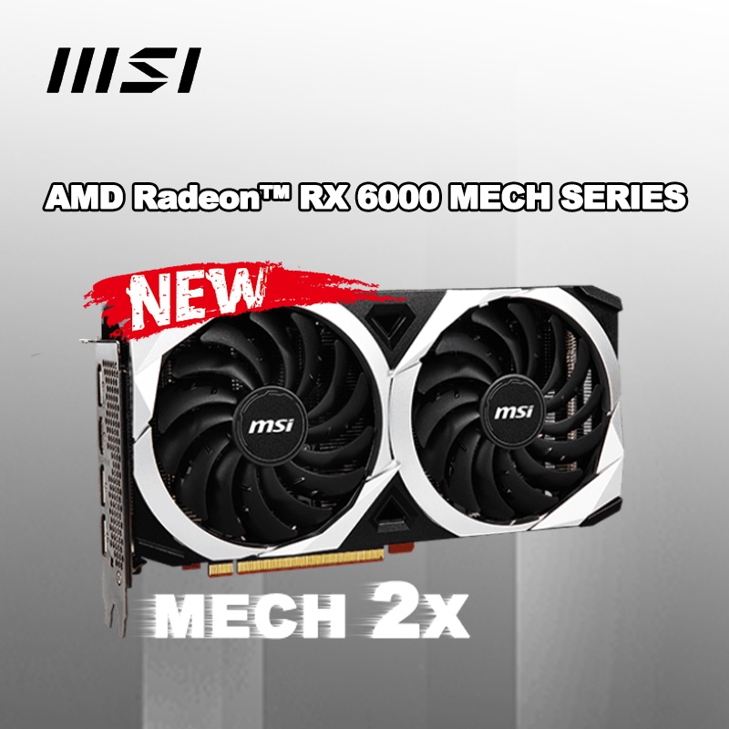 Msi ใหม่ เมนบอร์ดการ์ดจอ Radeon RX 6500 XT MECH 2X 4G OC GDDR6 6400 ...