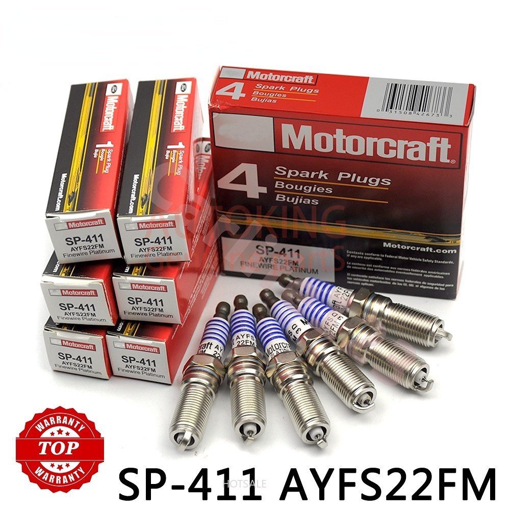 หัวเทียนแพลตตินัม SP-411 AYFS22FM สําหรับ Mazda Ford Foucs C-MAX Fiesta Edge Lincoln MKX ...