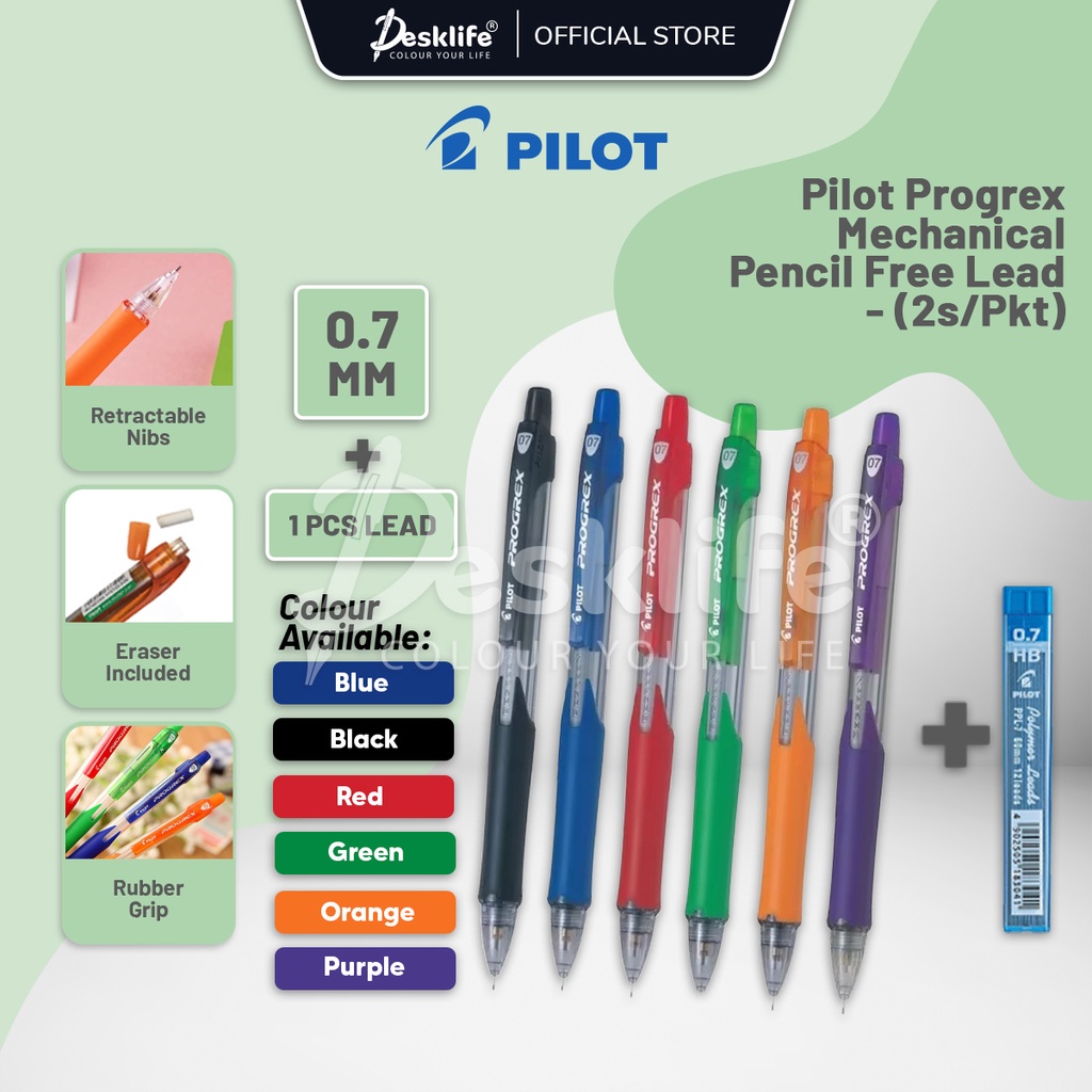 Desklife Pilot Progrex Mechanical Pencil 0.3 0.5 0.7 0.9 ฟรีตะกั่ว ...