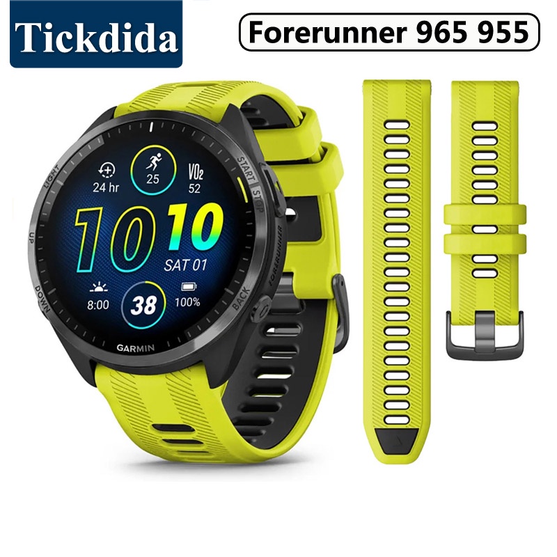 สายนาฬิกาข้อมือซิลิโคน แบบเปลี่ยน สําหรับ Garmin Forerunner 965 955 ...