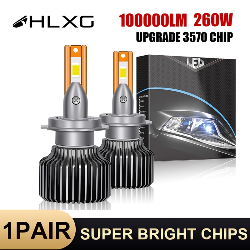 สว่างมาก 260W 100000Lm H7 H4 H11 ไฟหน้ารถยนต์ LED พลังงานสูง Canbus H1 H8 H9 9005 HB3 9006 HB4 ...