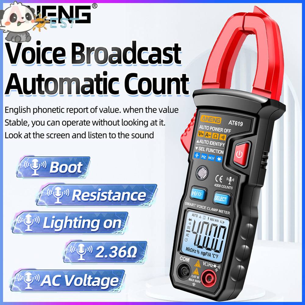 ดีที่สุด Aneng AT619 เครื่องทดสอบแอมมิเตอร์ เสียงดิจิทัล AC DC แคลมป์ ...