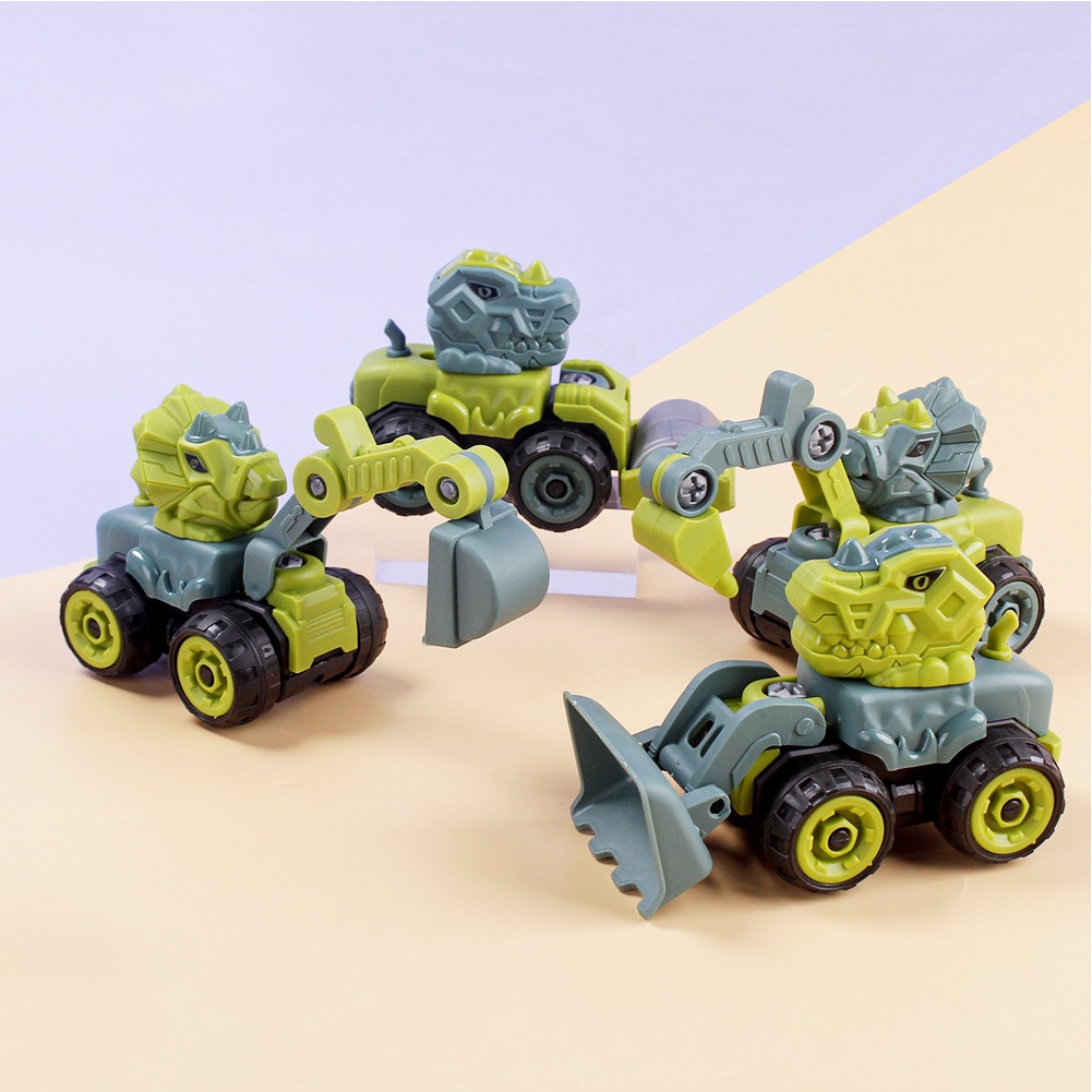 4pcs Plastic Gift Cute Dinosaur Disassembly Assembly Construction ...