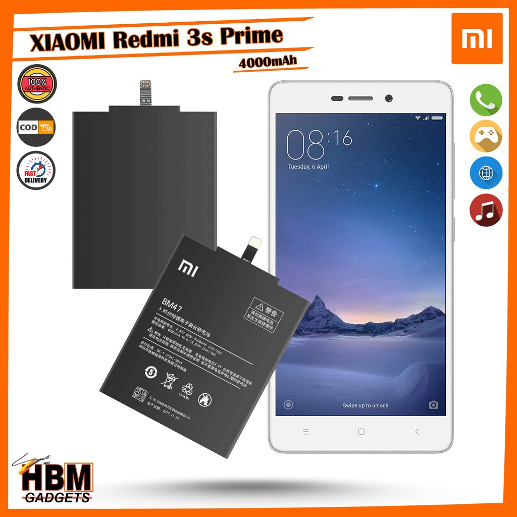 XIAOMI Redmi 3s Prime Battery | Model: BM47 Battery Manufacture 4000mAh ...