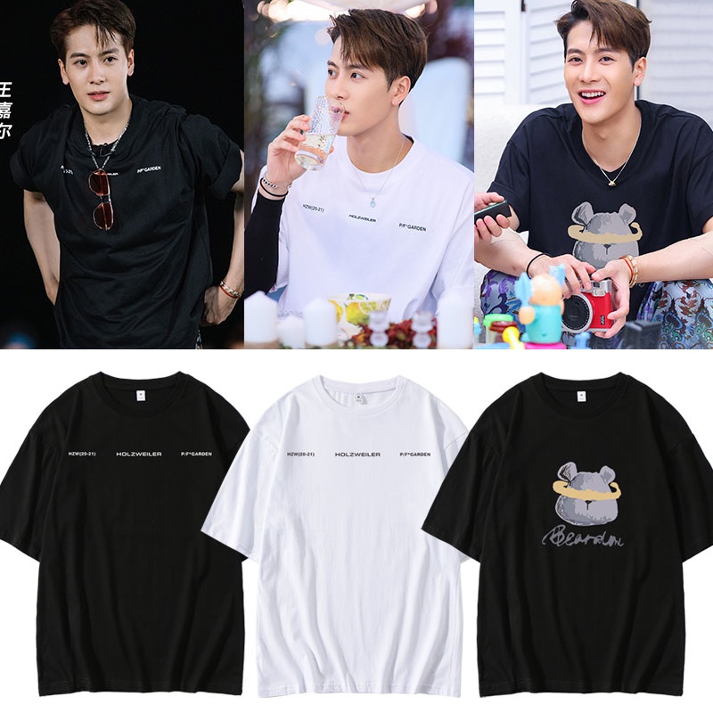 ยินดีต้อนรับ 3 [2022] เสื้อยืดแบบ jackson wang got7 Fanmade เสื้อยืดแขนสั้นสำหรับผู้ชายและ ...