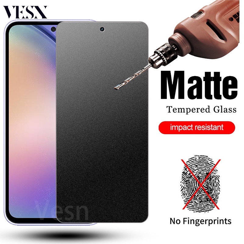 ฟิล์มกระจกเต็มจอแบบด้านรุ่น Samsung ss Galaxy S24 S23 FE A55 A35 A15 A25 A05 A05s A04 A04s A04e ...