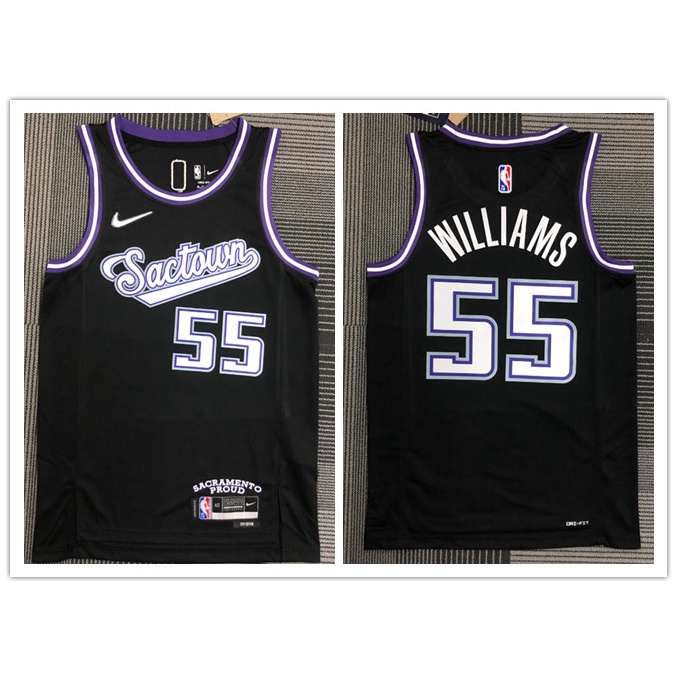 ขายดี เสื้อกีฬาบาสเก็ตบอล ลายทีม nba Sacramento Kings No.55 Williams สี ...