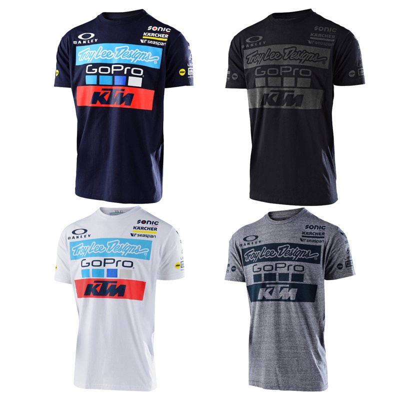 TLD เร็วเข้าเสื้อยืดแขนสั้น Troy Lee Design KTM Team Edition เสื้อยืด ...