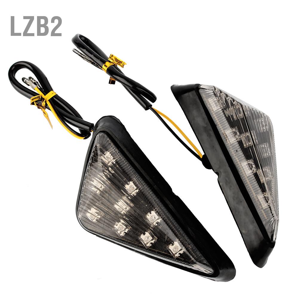 LZB2 2x รถจักรยานยนต์ 12V สามเหลี่ยมยูโร Flush Mount ไฟเลี้ยวควันไฟ LED สีเหลืองอำพัน AP ...