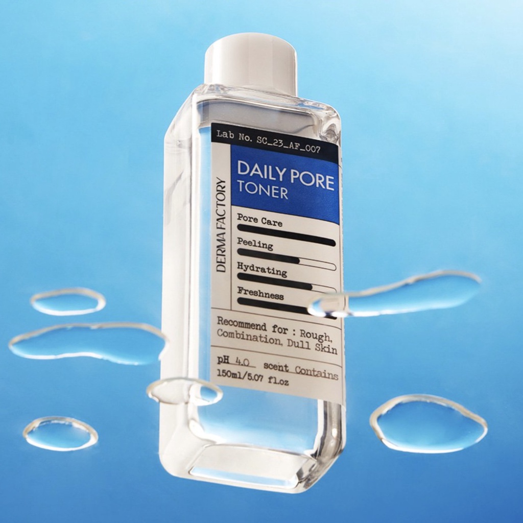 DERMA FACTORY Daily Pore Toner 150ml AHA BHA PHA LHA Black White Head ...