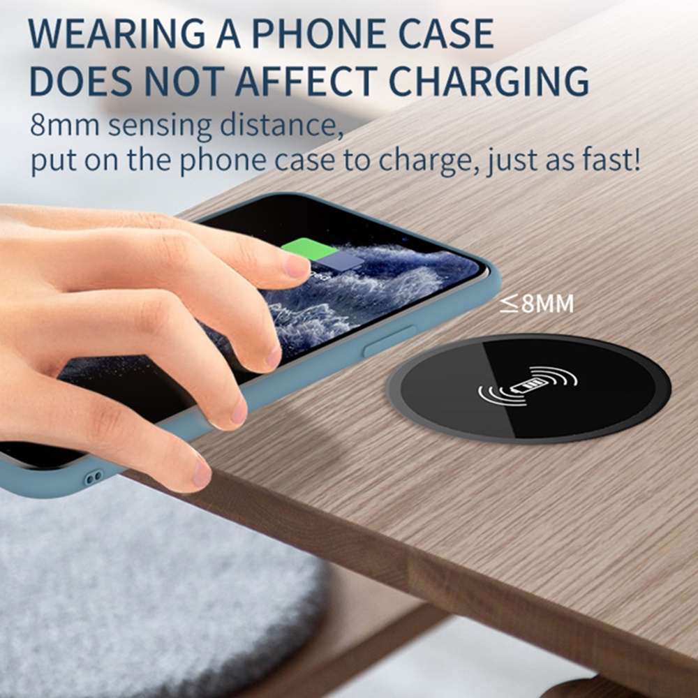 ที่ชาร์จไร้สายพื้นโต๊ะ Quick Wireless Charger QI Fast Charge แท่นชาร์จ ...