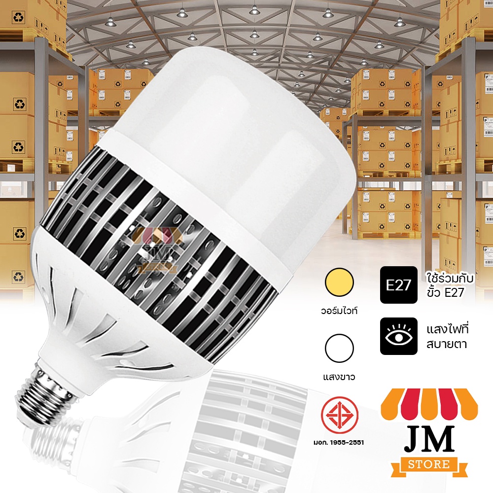 หลอดไฟ LED ทรงกระบอก 150W/350W ระบายความร้อนไว ไฟสว่าง ขั้ว E27 แสงขาว,วอร์มไวท์ หลอดไฟบ้าน 220V ...