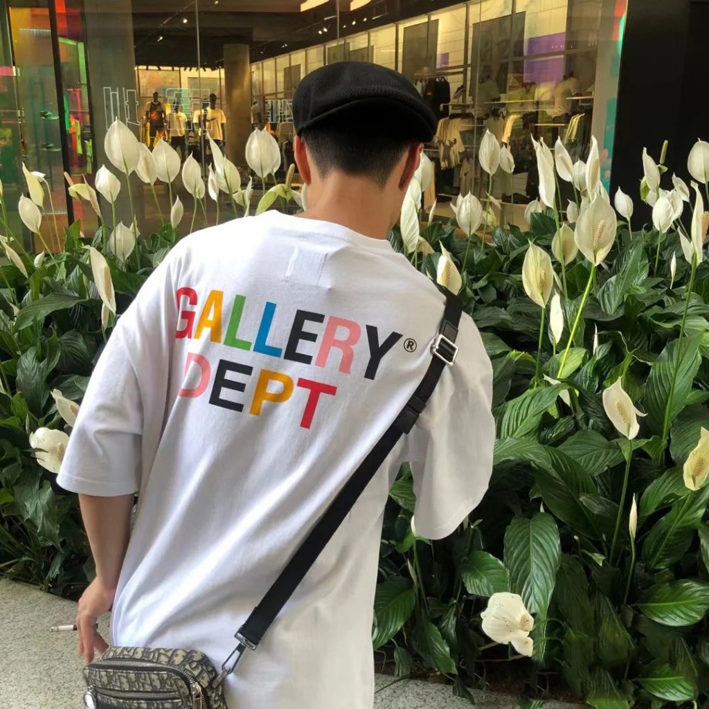 เสื้อยืดแขนสั้น พิมพ์ลายตัวอักษร GD Gallery Dept ทรงหลวม | Shopee Thailand