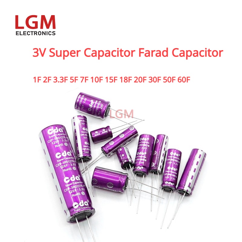 ตัวเก็บประจุไฟฟ้า 3V Super capacitor 1F 2F 3.3F 5F 7F 10F 15F 18F 20F ...