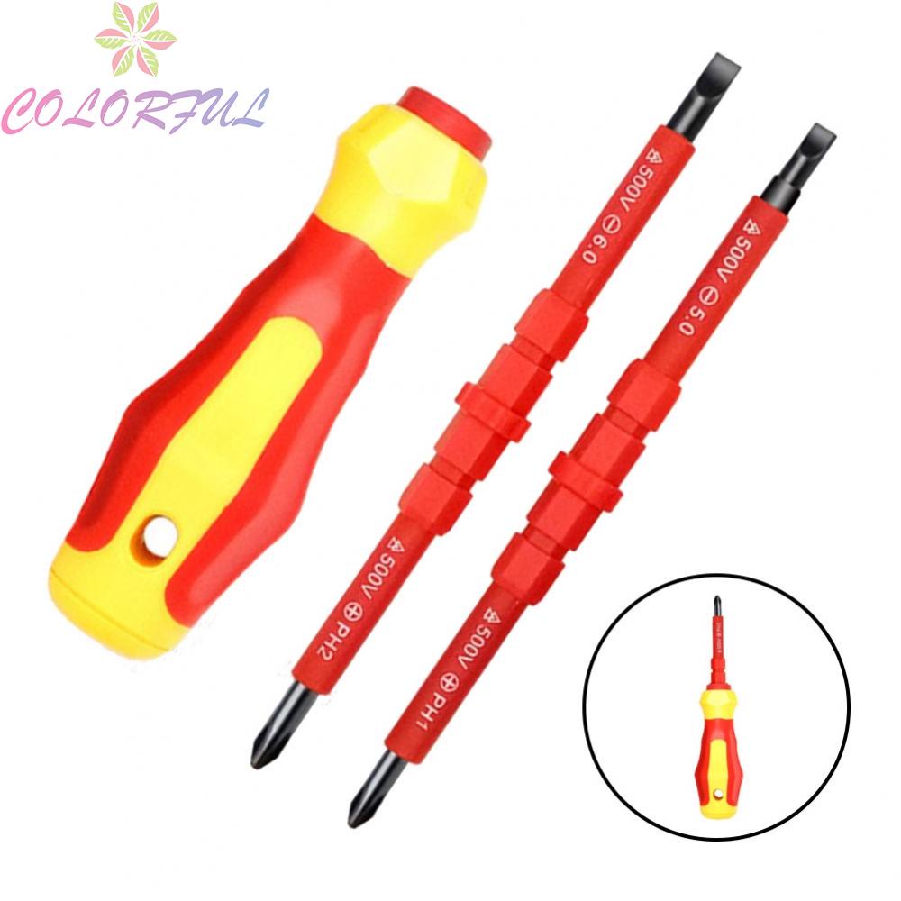 【COLORFUL】Ergonomic Handle Screwdriver Kit 3PCS Electricians Slotted ...