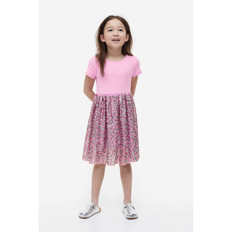 H&M Girl Sequined jersey dress 1177351_1 | Shopee Thailand