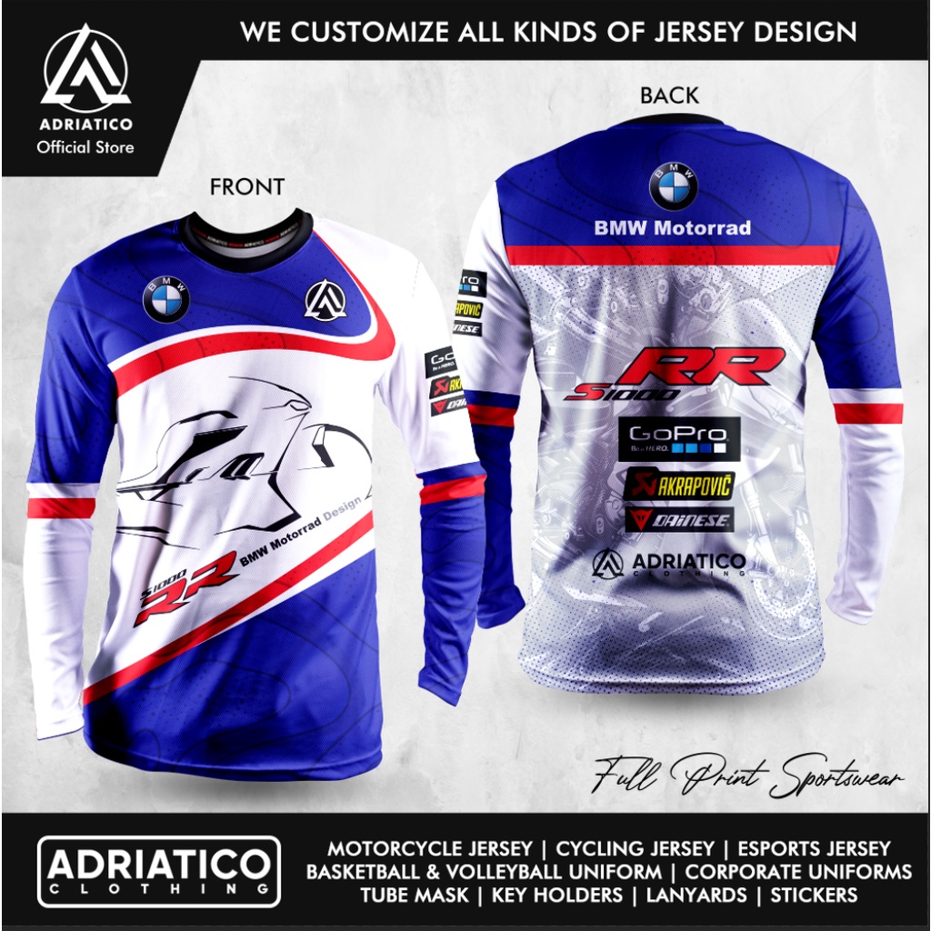 เสื้อกีฬาแขนยาว ลาย Adriatico Motorcycle Riding Jersey BMW s1000RR | Shopee Thailand