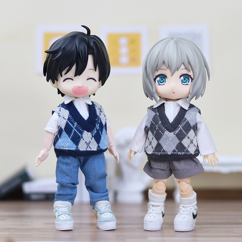 Ob11 clothes YMY เสื้อกั๊กถัก คอวี สําหรับตุ๊กตา Nendoroid GSC YMY ...