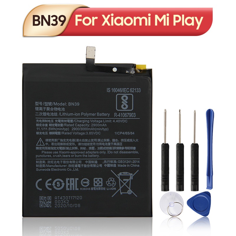 XIAOMI Original BN39เปลี่ยนแบตเตอรี่สำหรับXiaomi Mi Play 3000MAhแท้ ...