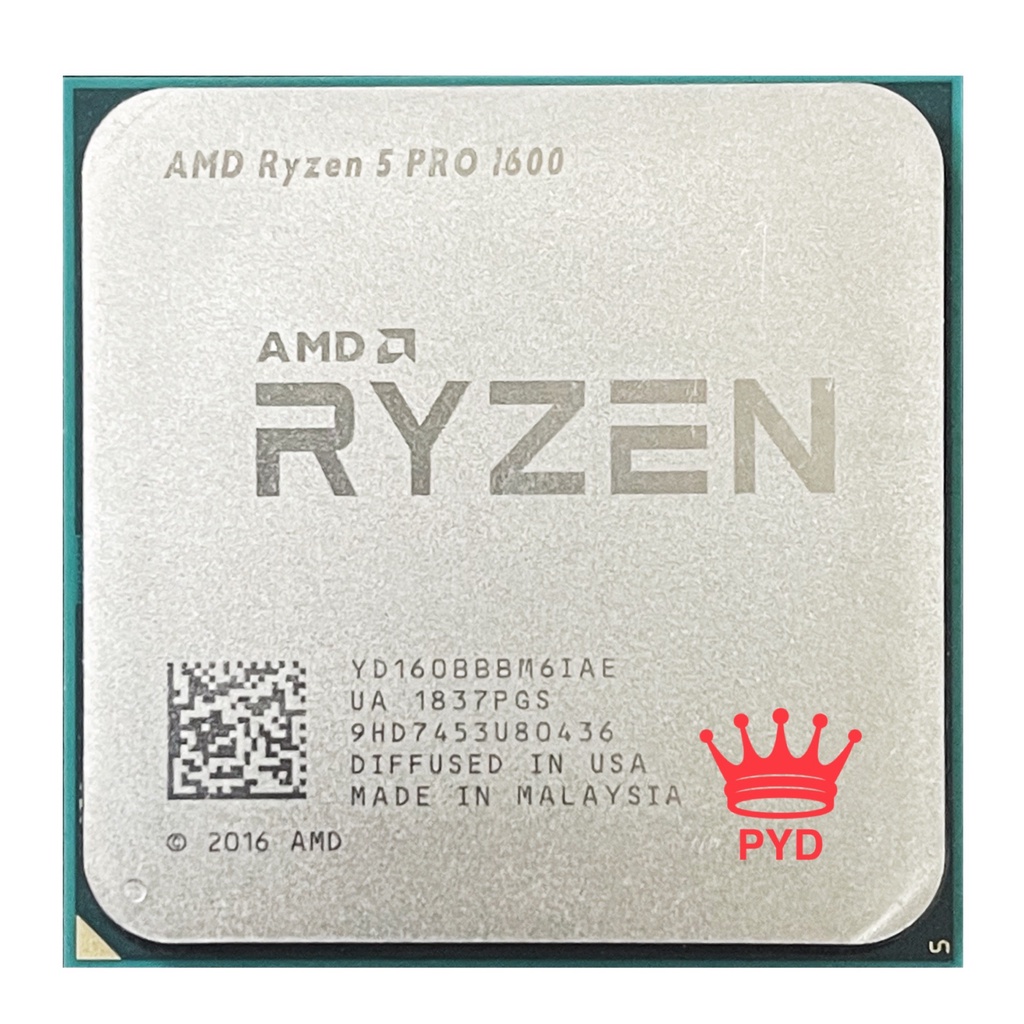 ซ็อกเก็ตโปรเซสเซอร์ CPU AMD Ryzen 5 PRO 1600 R5 1600 3.2 GHz Six-Core ...