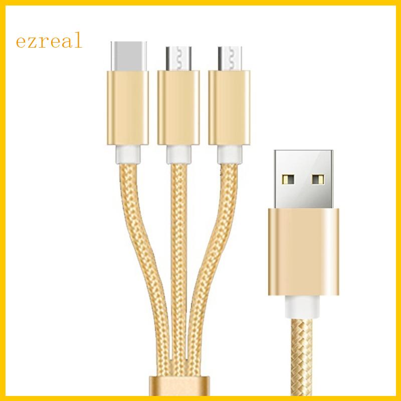 Ez สายชาร์จ USB2 0 เป็น Micro USB TypeC ชาร์จเร็ว 3 อุปกรณ์ | Shopee ...