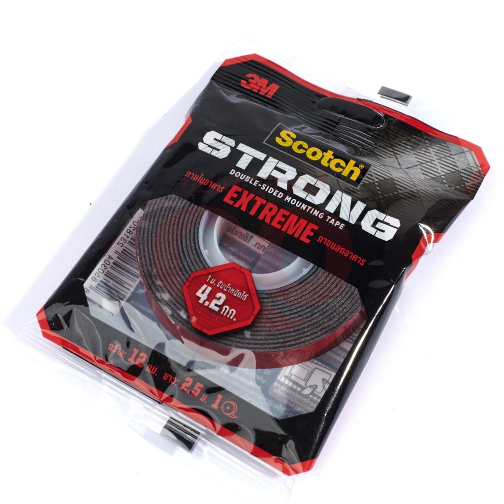 3M Scotch Extreme Tape เทป 2 หน้าแรงยึดติดสูง หน้ากว้าง 12 มม. X 2.5 ม. ...