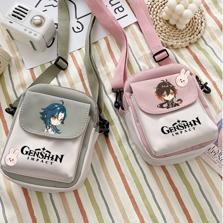Genshin Impact Merchandise Sanbing Zhongli กระเป๋าสะพายไหล่ ขนาดมินิ ...