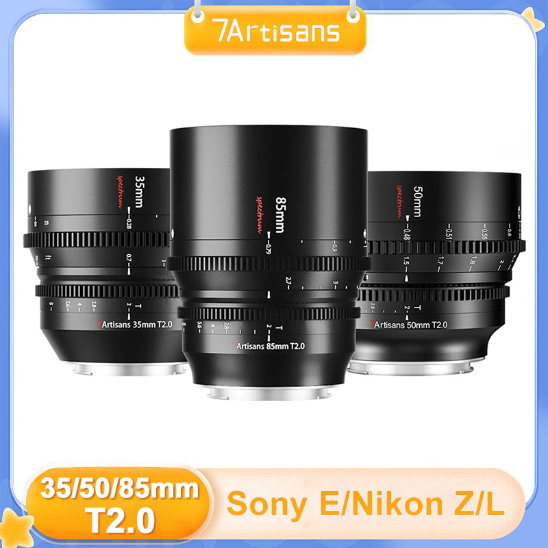 7artisans 35mm 50mm 85mm T2.0 เลนส์รูรับแสงขนาดใหญ่ สําหรับ Sony E Nikon Z Canon R Sigma ...