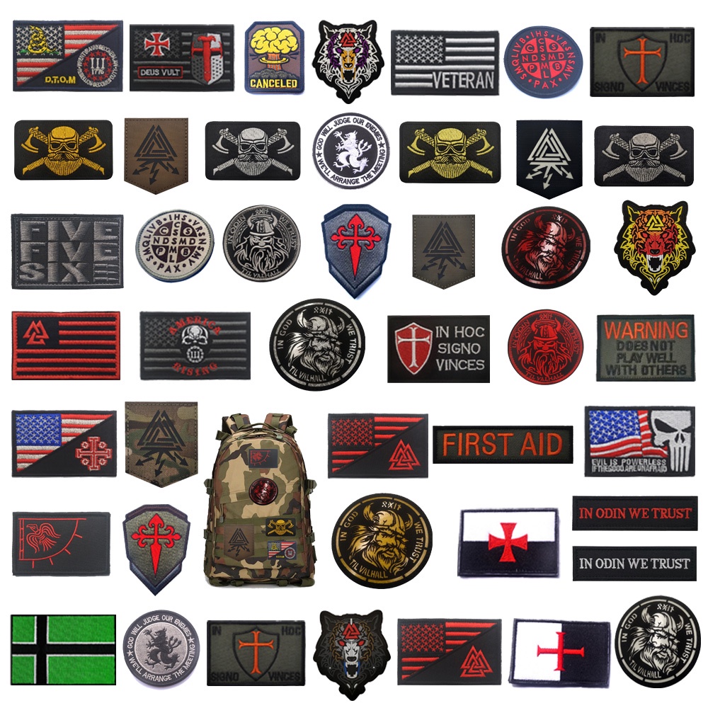 Velcro Patch ไวกิ้ง Wolf Patch ผ้า Patch สามมิติสามมิติ PVC Odin Val ...