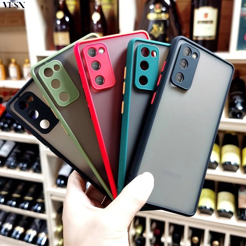 เคสผิวด้าน ตรงรุ่น เคสหลังด้านกันกล้อง เคสขอบสีกันกระแทก Samsung ss Galaxy A02 A02s A12 A22 A32 ...