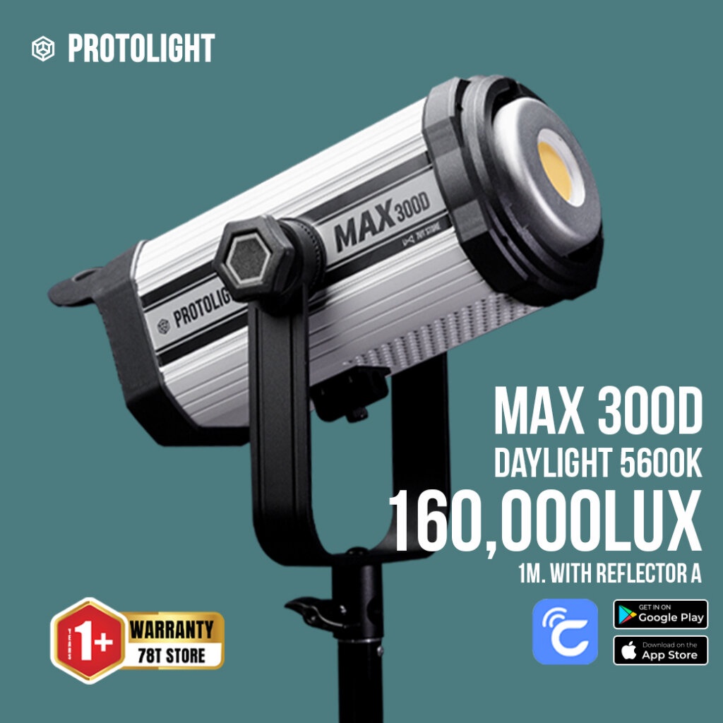 Protolight MAX 300BX ไฟสตูดิโอLED COB ไฟต่อเนื่อง 300W ปรับสีได้ ช่างภาพใช้เป็นไฟถ่ายรูป VDO ...