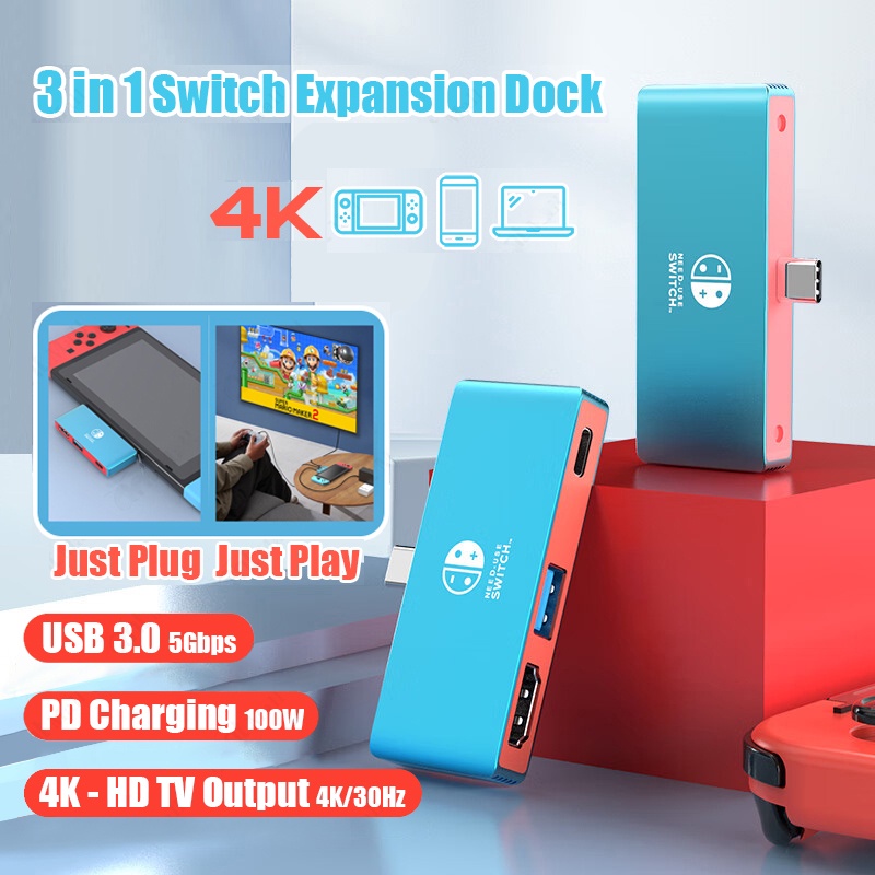 3 IN 1 อะแดปเตอร์ HDMI 4K 30Hz สําหรับ Nintendo Switch Oled NS Expansion Dock | Shopee Thailand