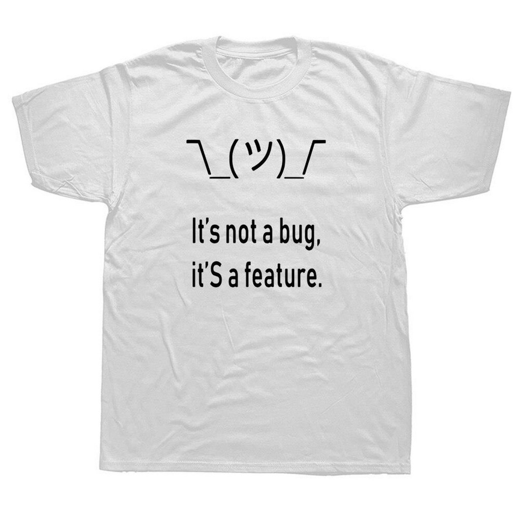 Opเสื้อยืดผ้าฝ้ายพรีเมี่ยม เสื้อยืดแขนสั้น พิมพ์ลาย It Not A Bug It A Feature Joke Coder สําหรับ