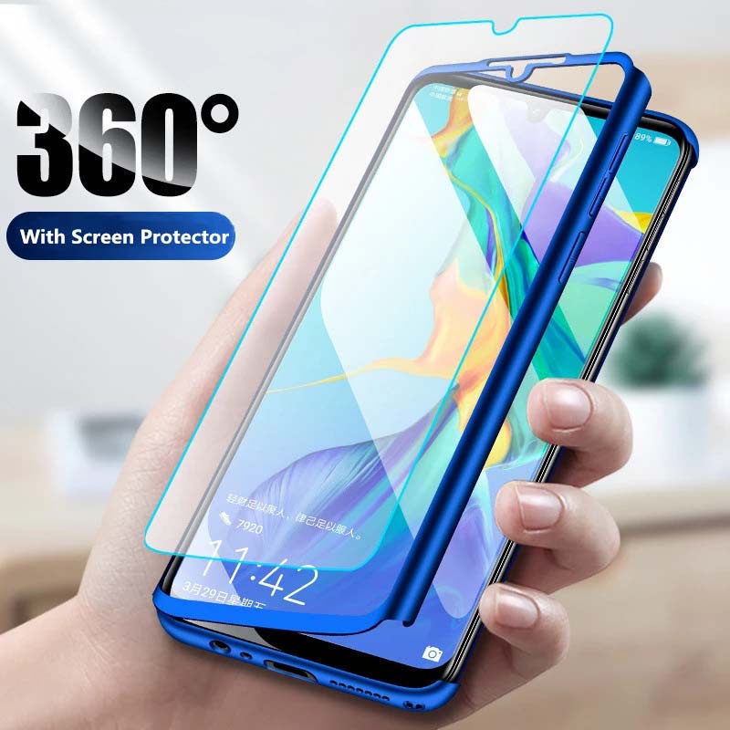 เคสโทรศัพท์มือถือแบบแข็ง บาง กันกระแทก พร้อมฟิล์มกระจกนิรภัย 360 องศา สําหรับ Xiaomi 8 9 Lite ...