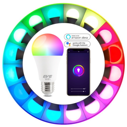 แสงจ้ามาก หลอดไฟกลม อัจฉริยะ Led bulb smart wifi A60 CCTmulti Color&RGB ...