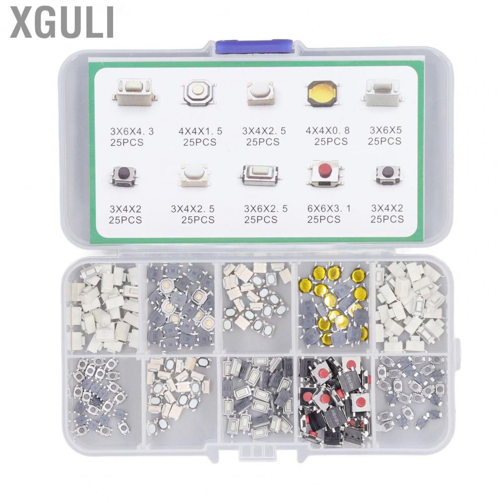 Xguli 250 Pcs Tactile Push Button Switch 10 Specification High ...