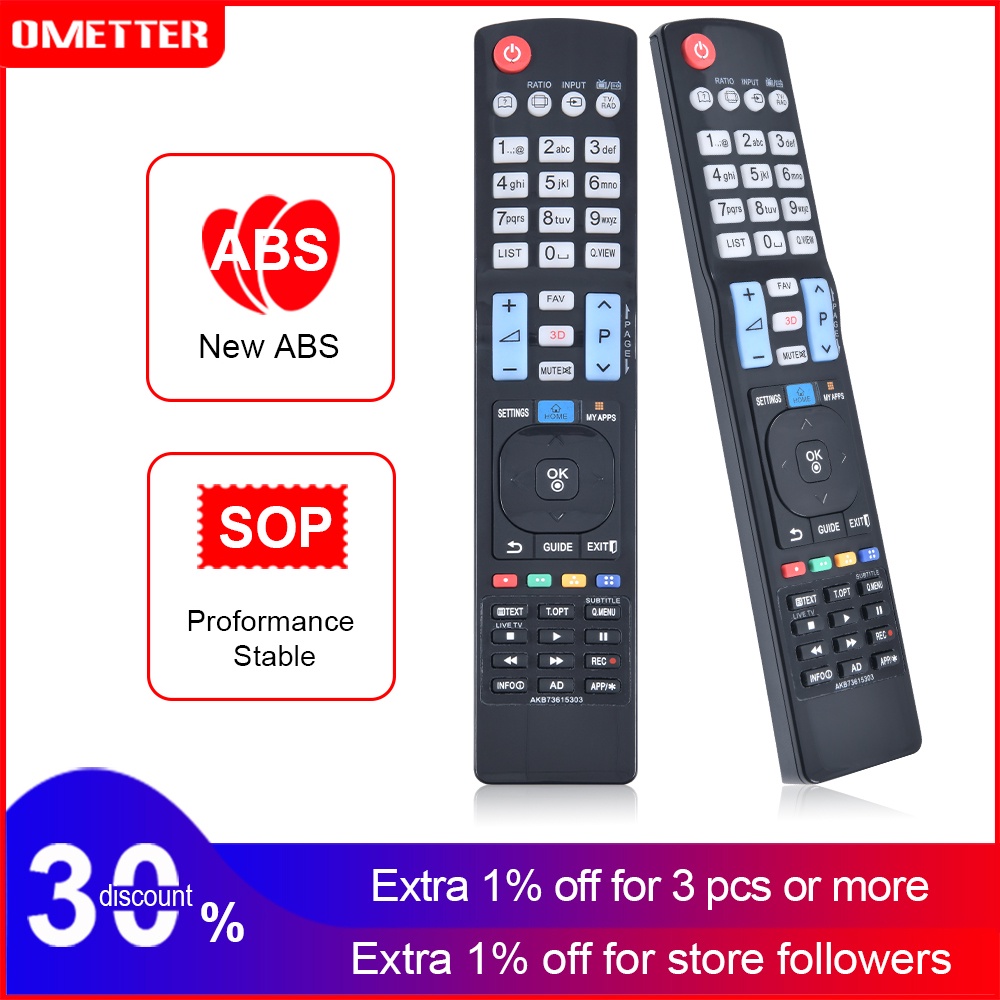 ลูกชาย73615303 รีโมทคอนโทรลเหมาะสําหรับ LG TV LCD HDTV AKB72915238 ลูก ...