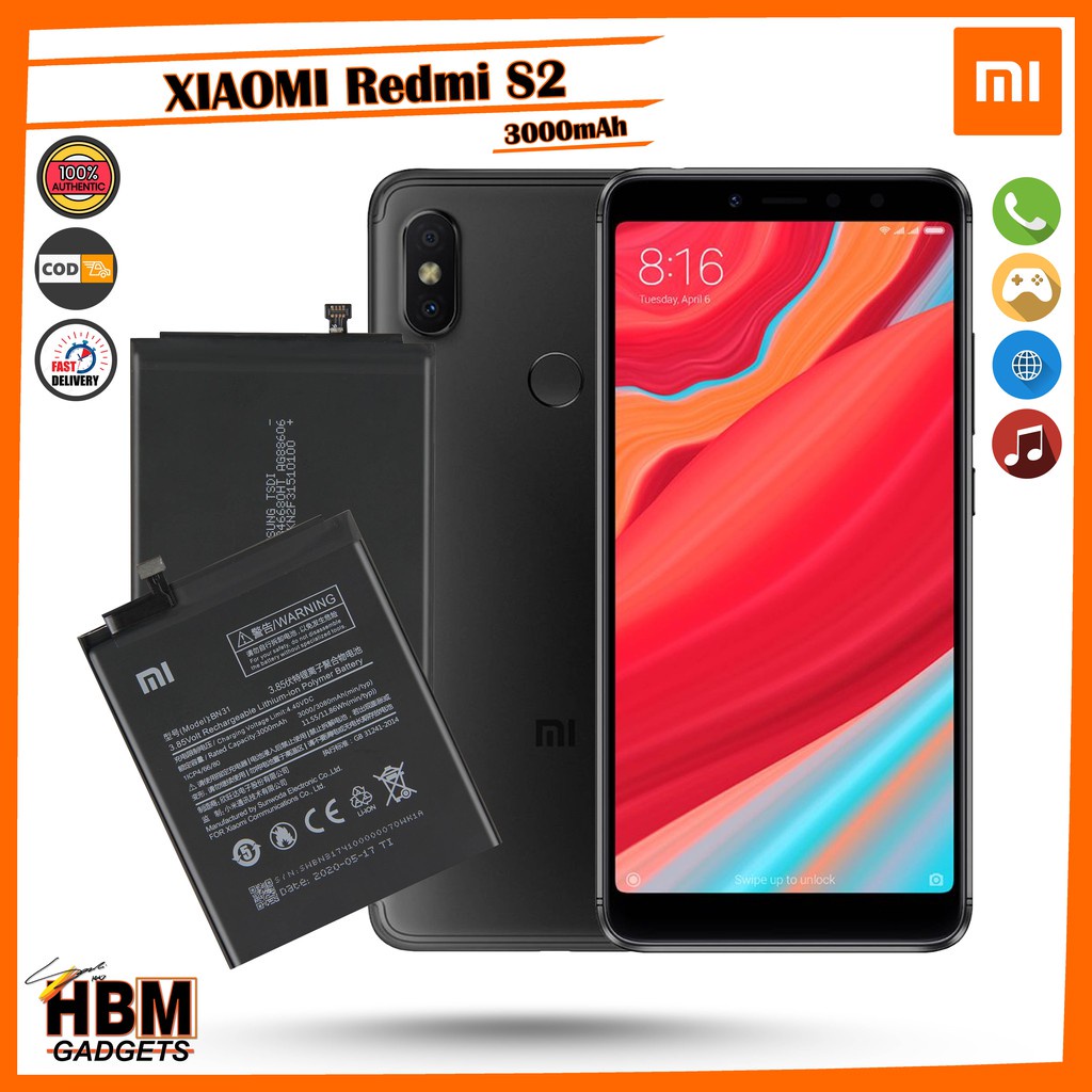 XIAOMI Redmi S2 Battery | Model: BN31 Battery Manufacture 3000mAh ...