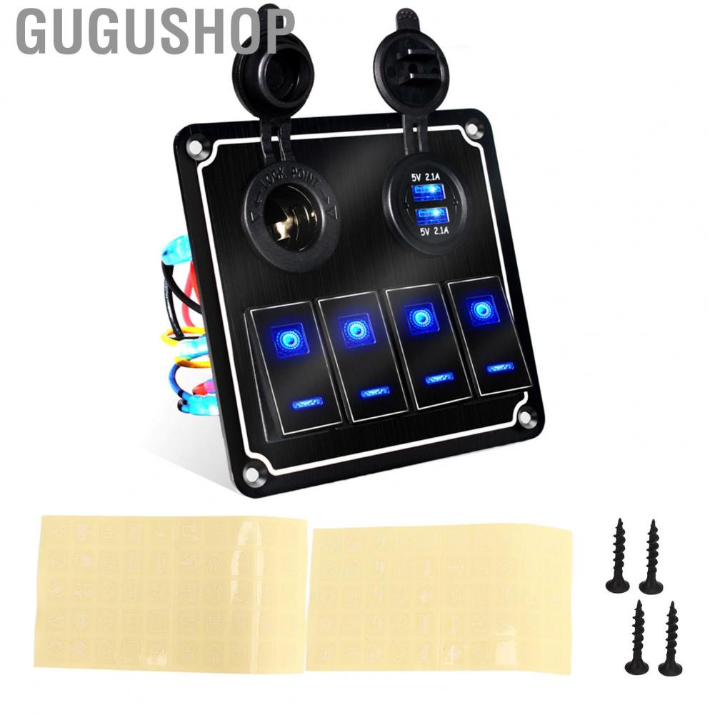 Gugushop Lights Control Toggle Switch Easy Installation Blue Backlights ...