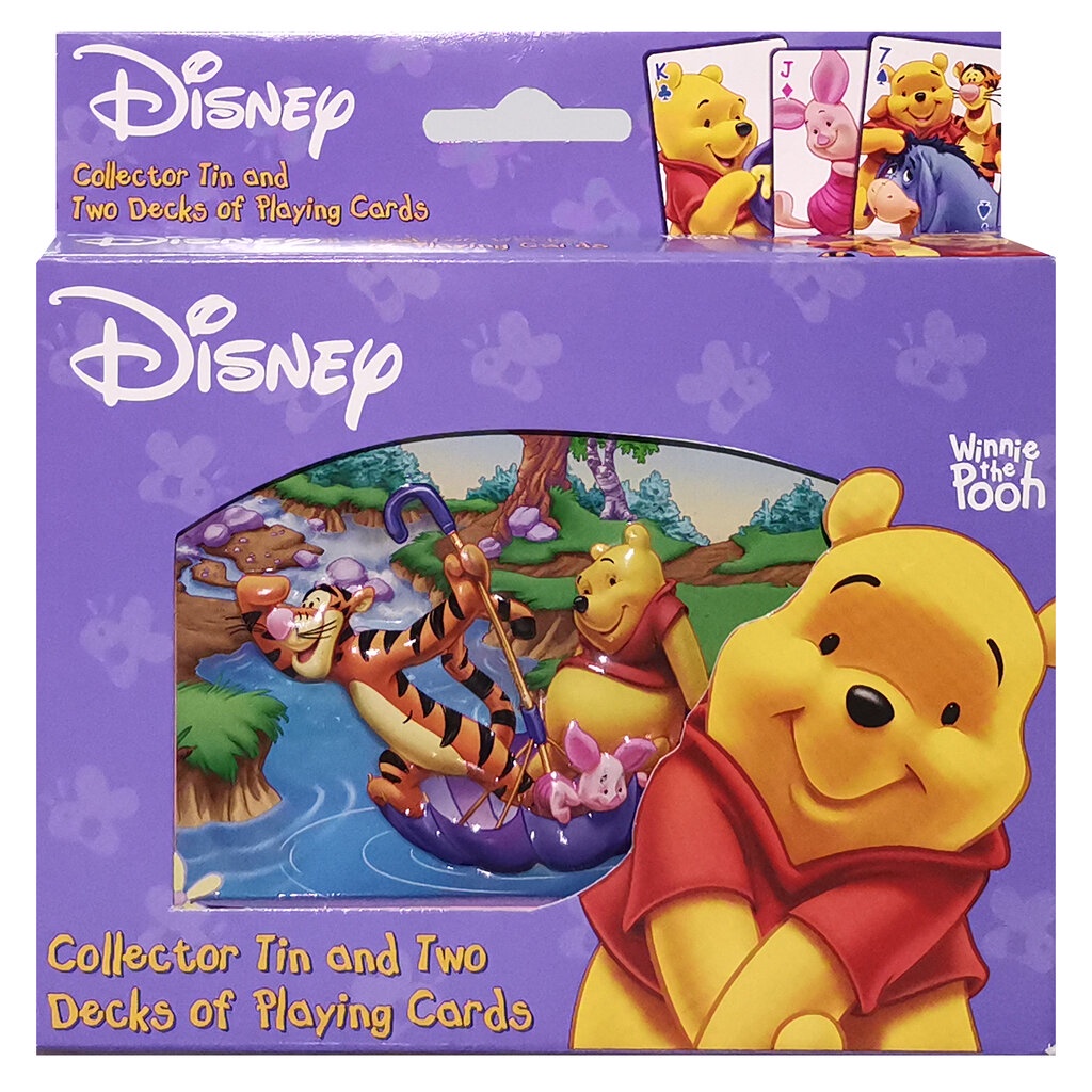 Game Card Winnie the Pooh Disney Tin Box Two Decks ไพ่หมีพูห์ของแท้ ...