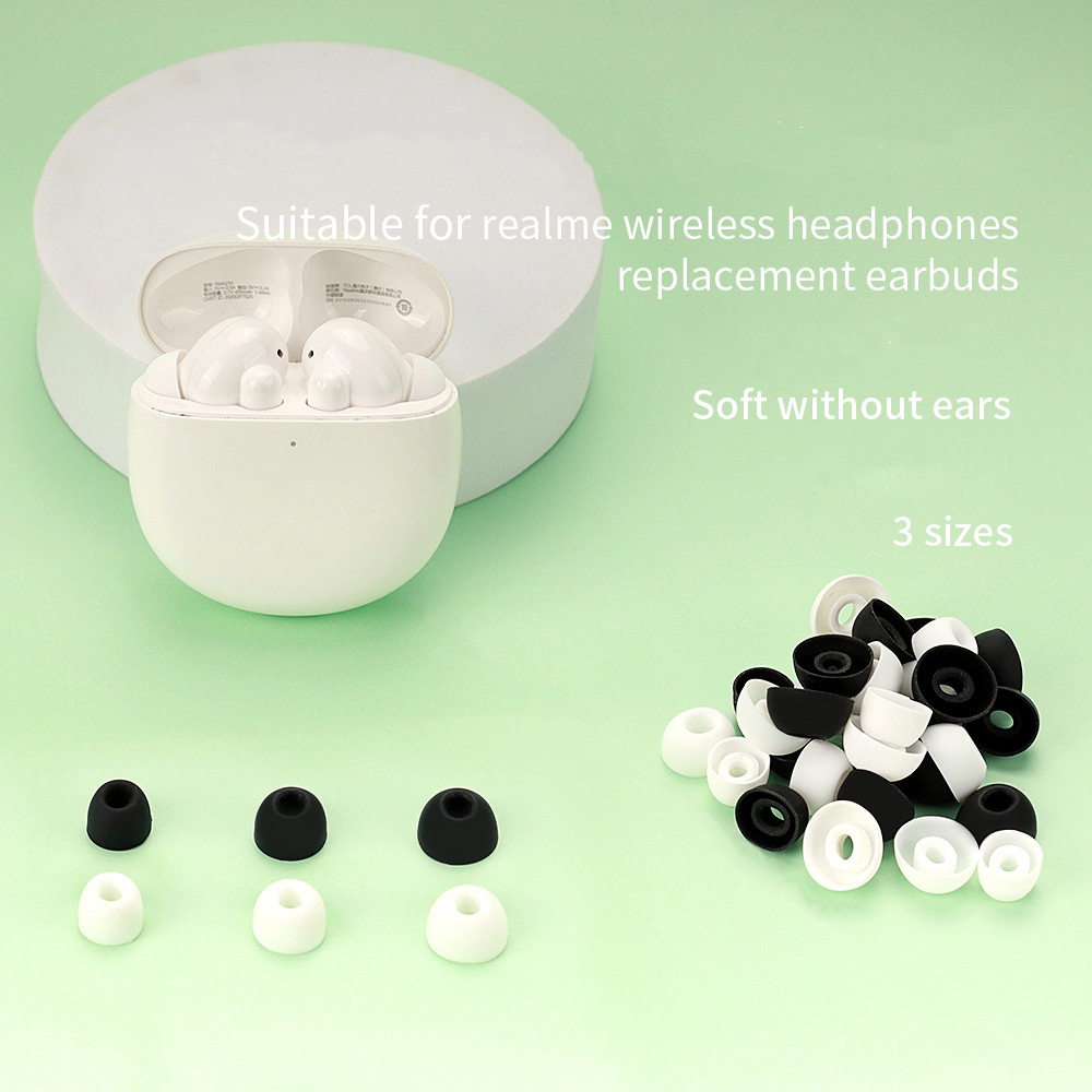 จุกหูฟังซิลิโคนนิ่ม และยืดหยุ่น แบบเปลี่ยน สําหรับ Realme Buds Air Pro 3 Neo T100 Q2 Q2s ...