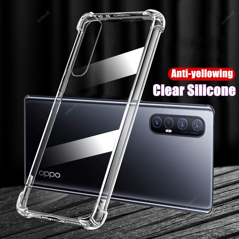 เคสโทรศัพท์เจลลี่นิ่ม แบบใส กันกระแทก ป้องกันมุม สําหรับ OPPO Reno3 Pro ...