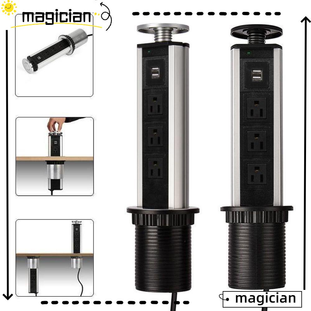 3 Plug Socket 2 USB Home Table US/EU/UK/AU Plug Hidden Power Socket ...