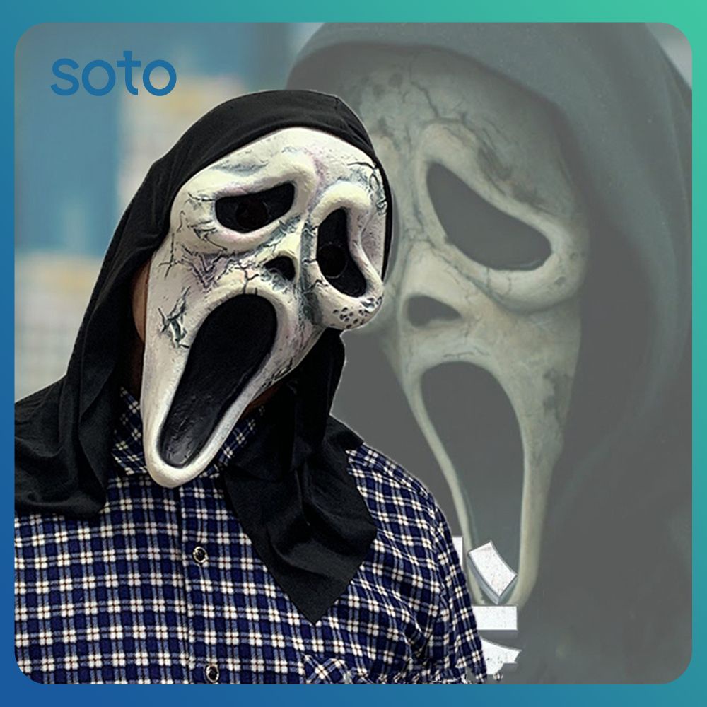 Ghost Screaming Face Mask สำหรับปาร์ตี้สยองขวัญ Screaming Grimace Mask ...