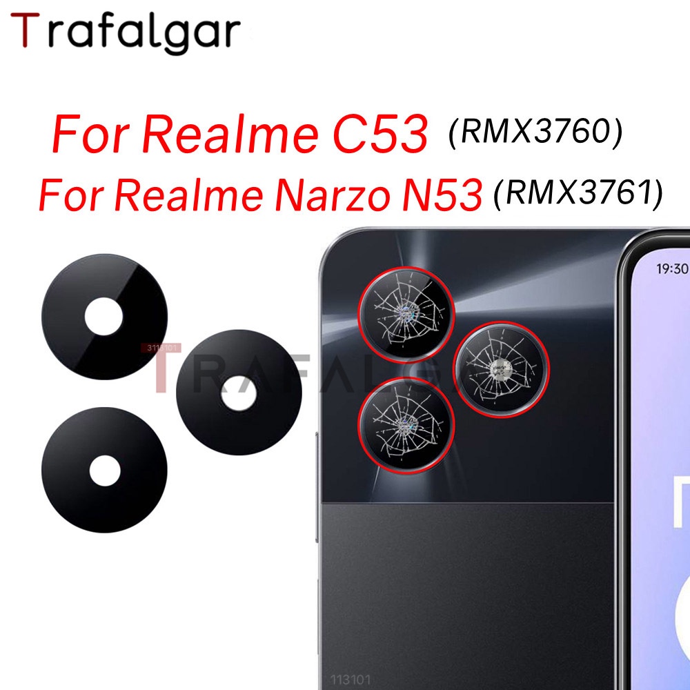 ฝาครอบเลนส์กล้องด้านหลัง พร้อมสติกเกอร์กาว แบบเปลี่ยน สําหรับ Realme ...
